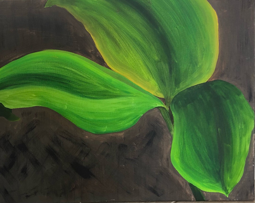 Original Acrylic Leaf Painting - Etsy