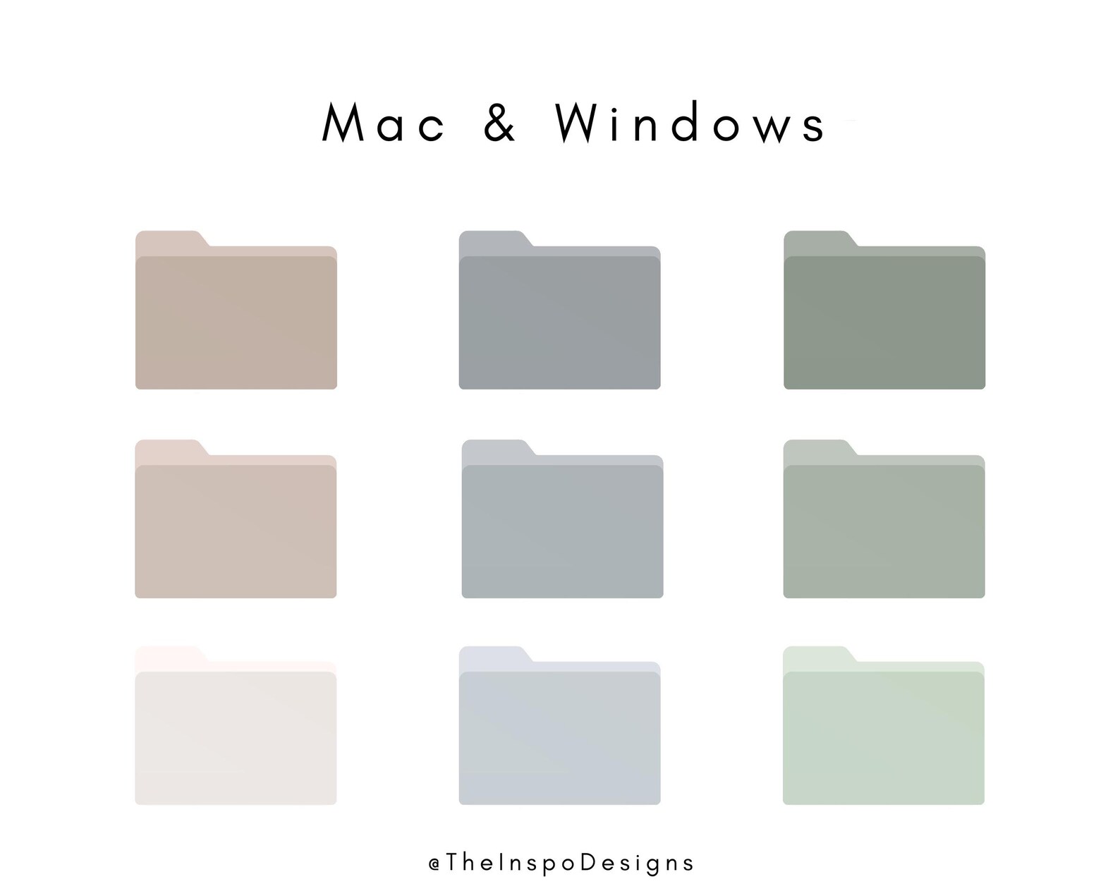 Desktop Folder Icons for Mac & Windows | Dusty Nature | Desktop ...