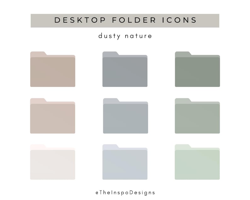 Desktop Folder Icons for Mac & Windows | Dusty Nature | Desktop ...