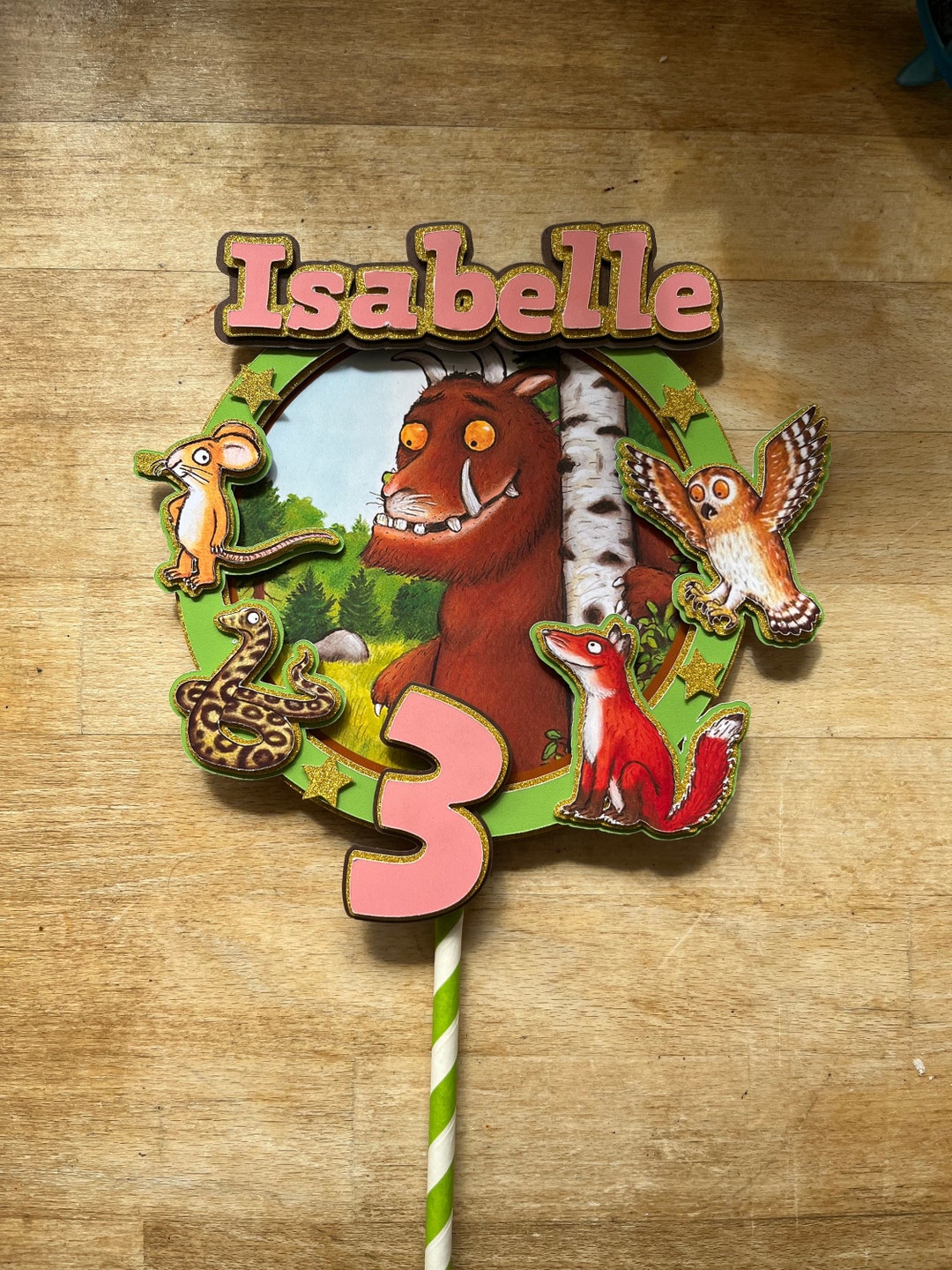 Handmade Personalised Gruffalo Cake Topper - Etsy UK