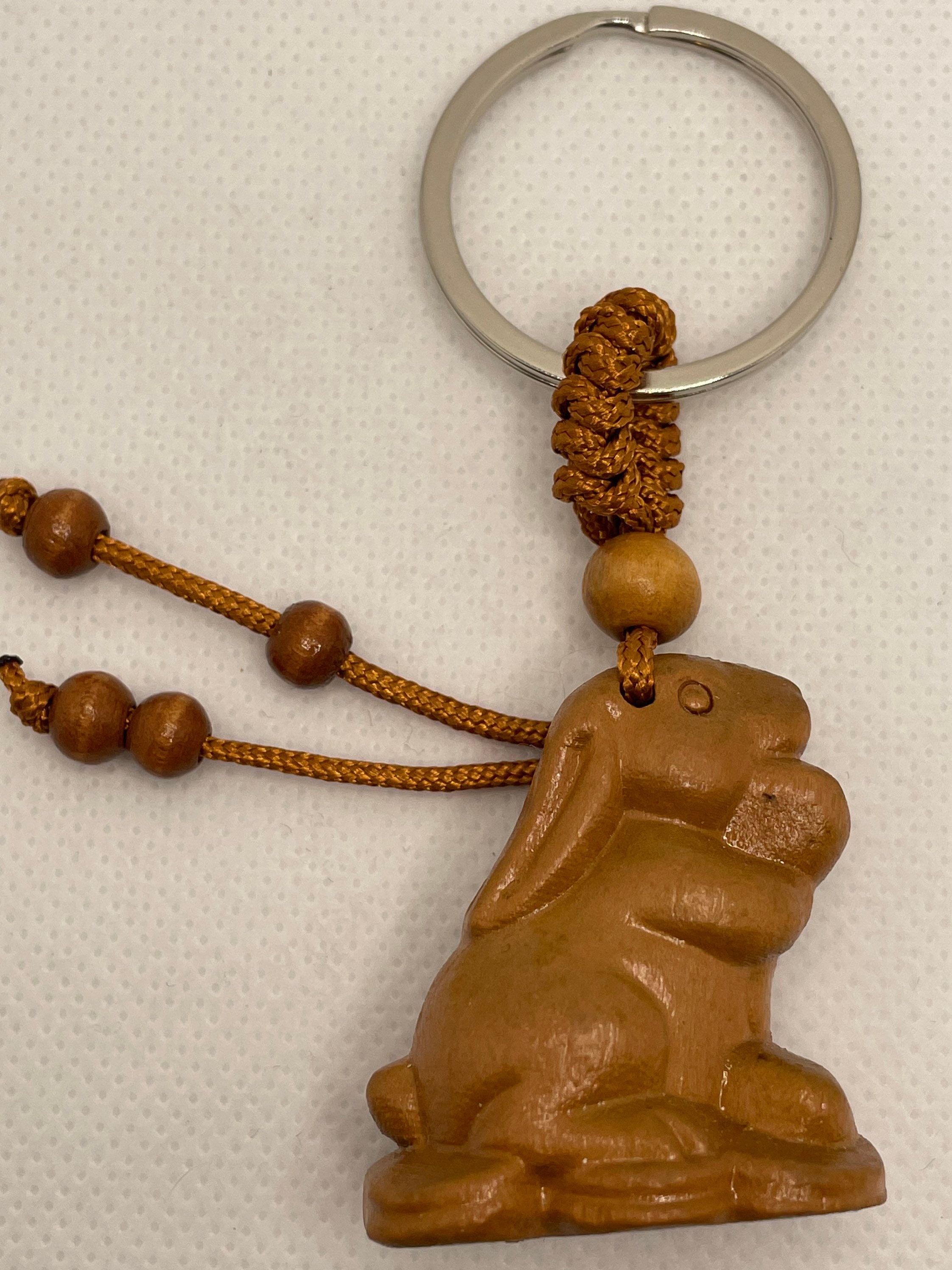 1.3 Wooden Rabbit Key Chain | Etsy
