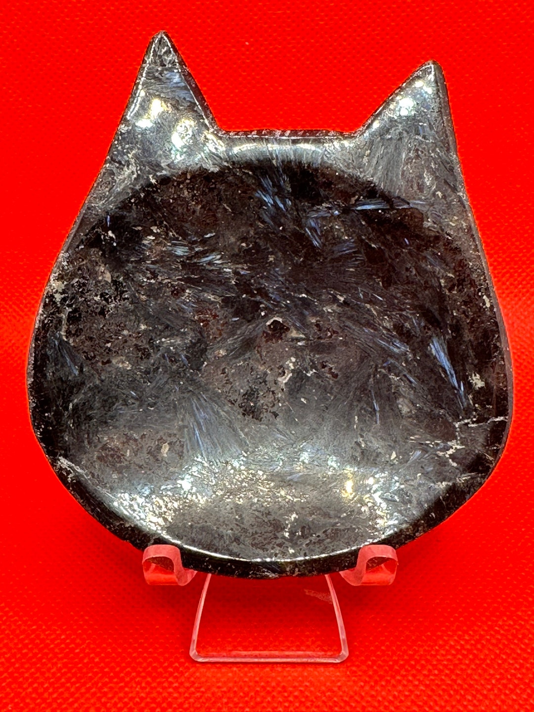 3.5 Blue Astrophyllite fireworks Stone With Garnet Cat - Etsy