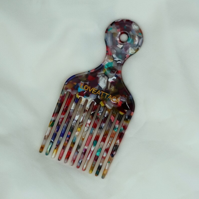 Cellulose Acetate Hair Pick Style Comb Curly, Afro, Detangling Hair ...