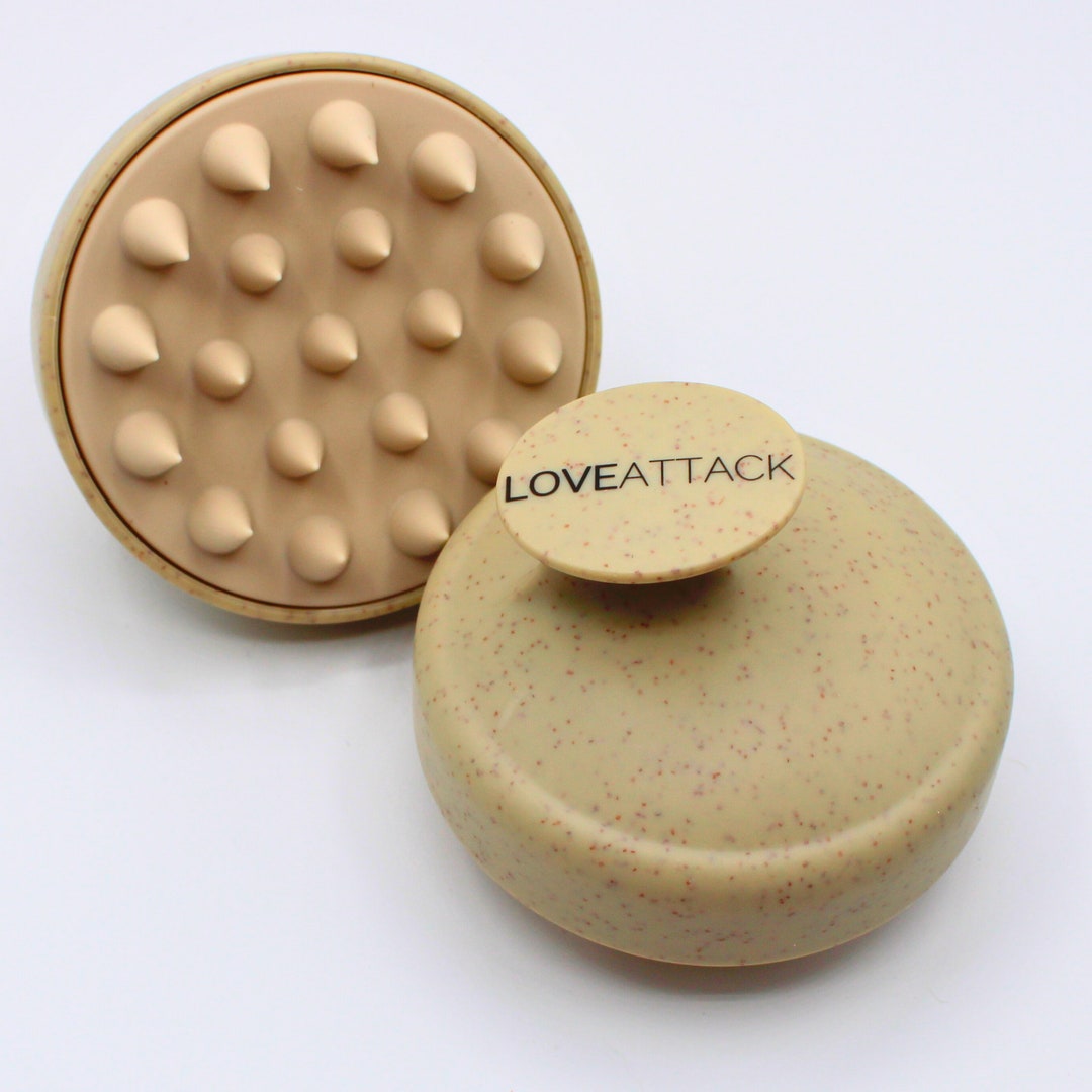 Beige Shampoo Brush Scalp Massager Hair Brush Silicone Scalp Massager ...