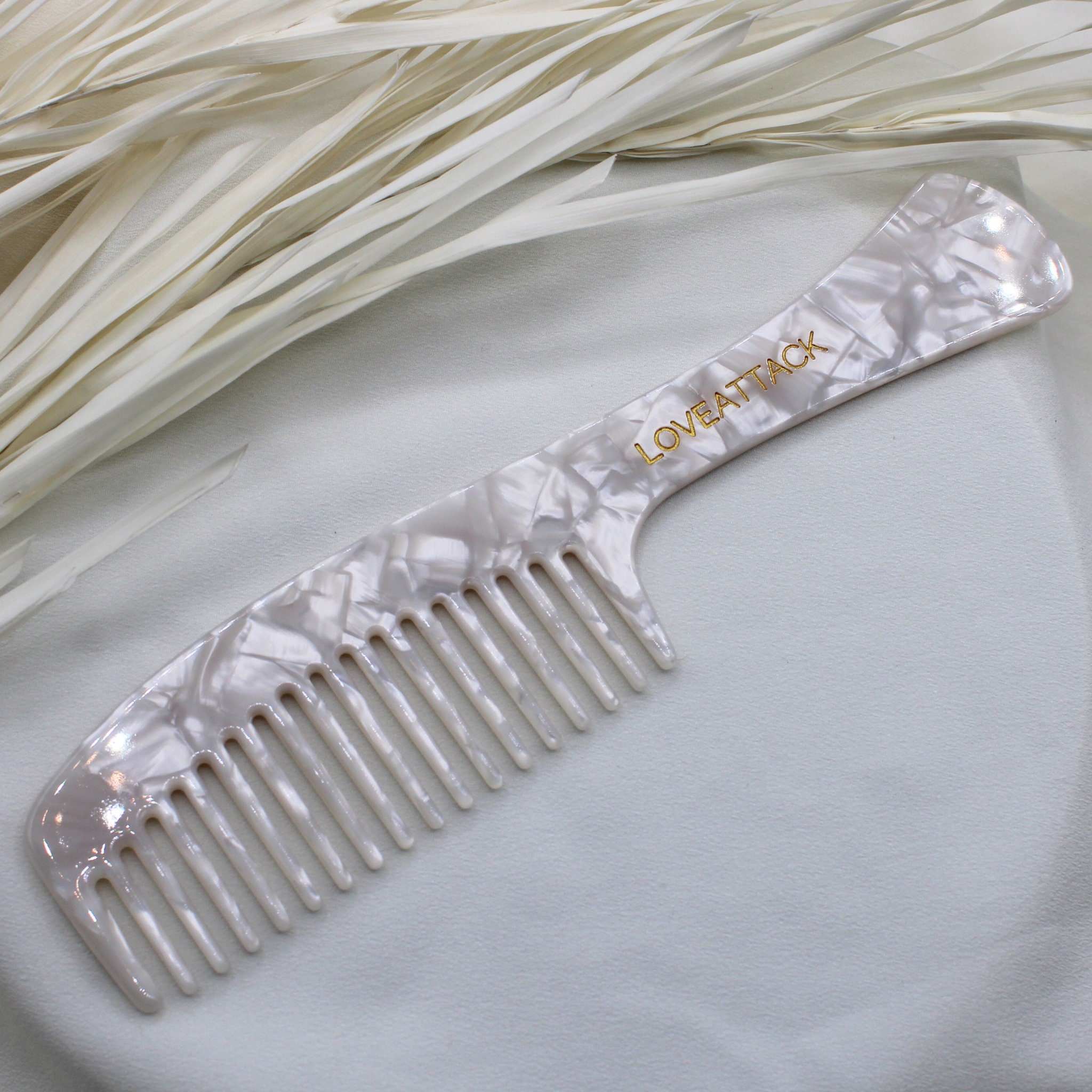 Tortoise Shell Long Handled Wide Tooth Comb Resin Comb - Etsy