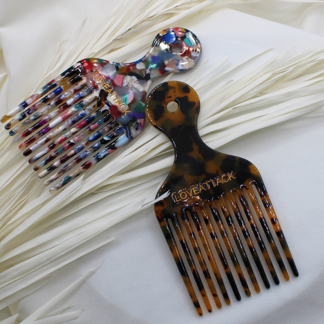 Cellulose Acetate Hair Pick Style Comb Curly Afro - Etsy