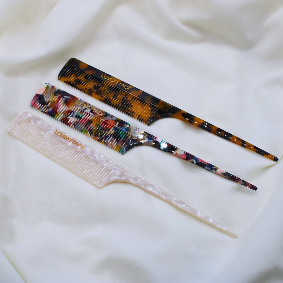 Tortoiseshell Cellulose Acetate Tail Comb Braiding, Sectioning Styling ...