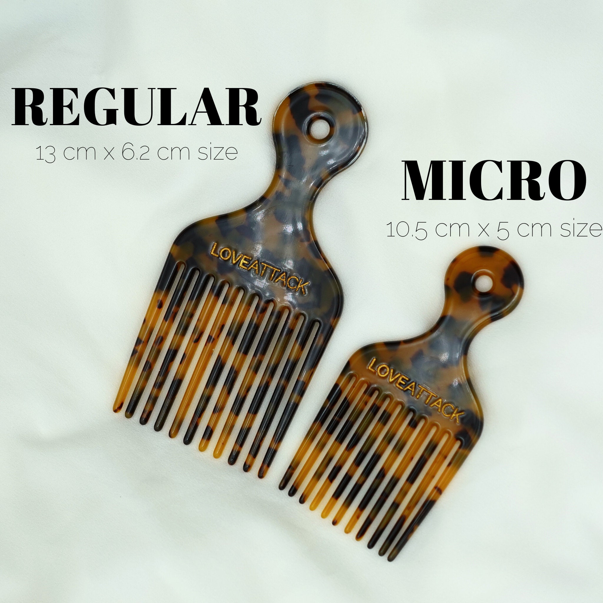 Cellulose Acetate Hair Pick Style Comb Curly, Afro, Detangling Hair ...
