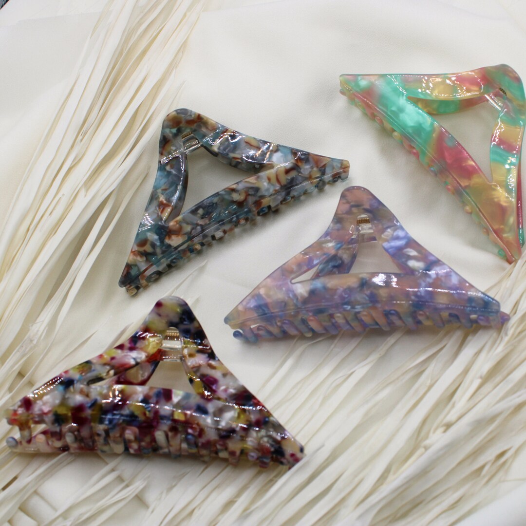 XL Colourful Cellulose Acetate Hair Claw Clip Large Claw - Etsy