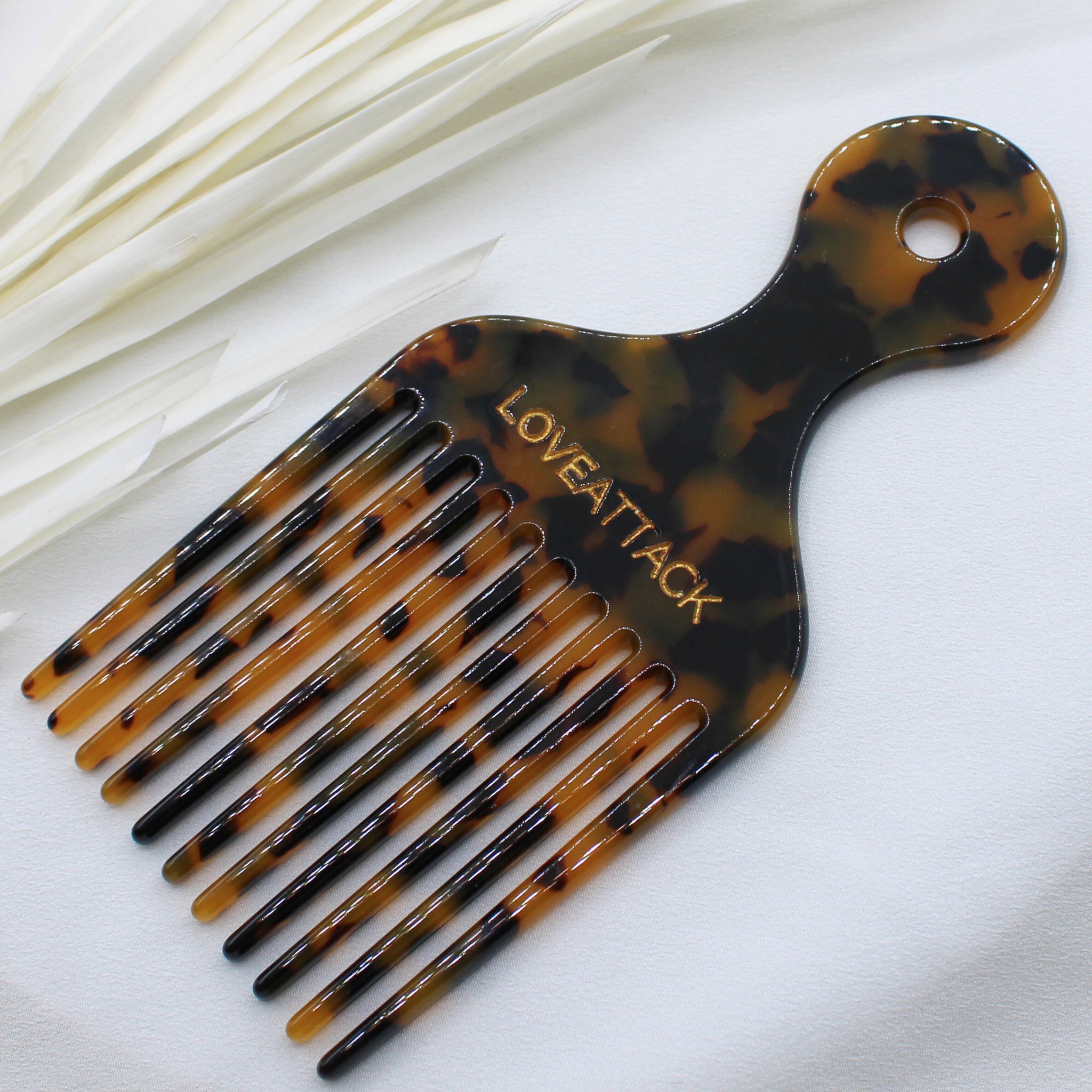 Cellulose Acetate Hair Pick Style Comb Curly, Afro, Detangling Hair ...