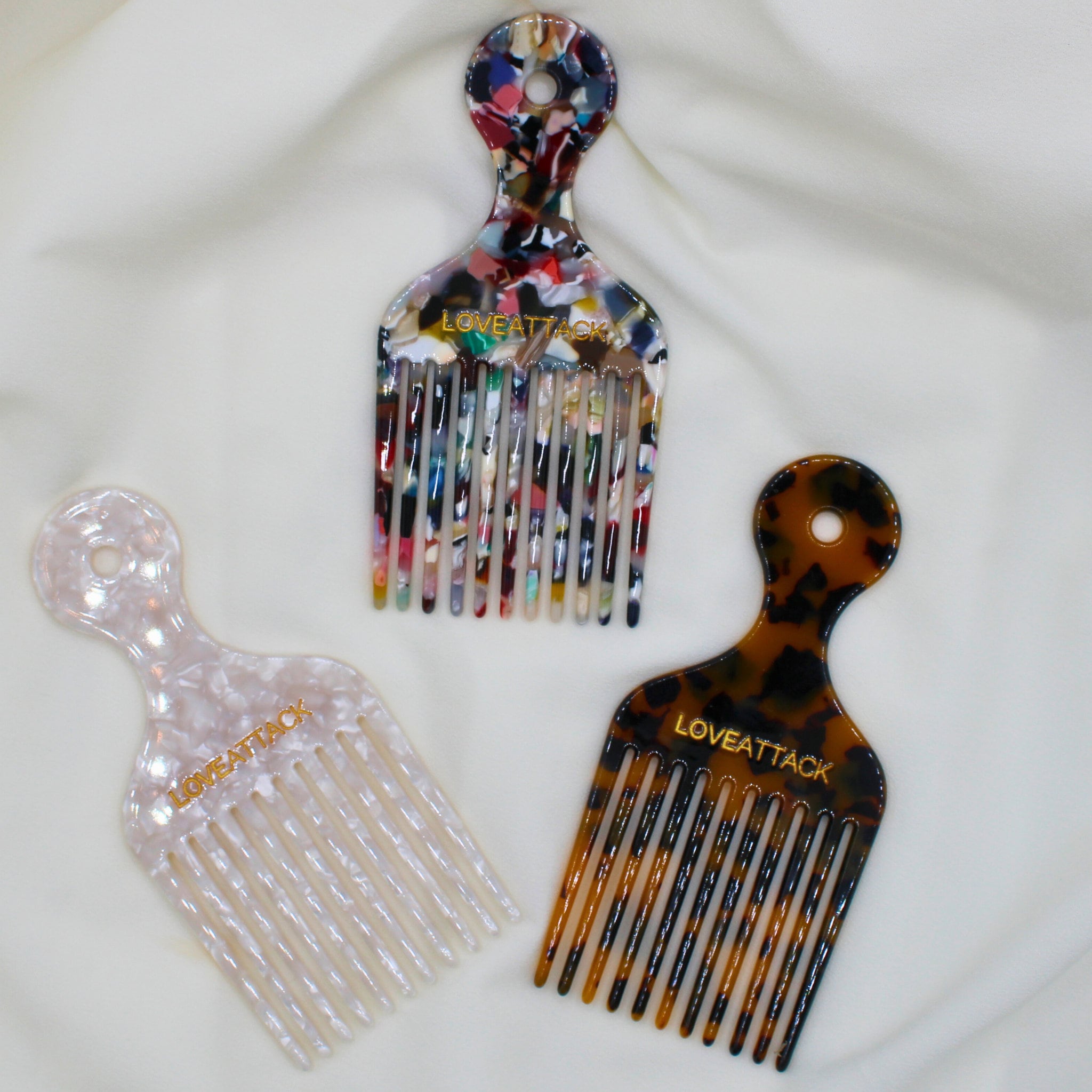 Cellulose Acetate Hair Pick Style Comb Curly, Afro, Detangling Hair ...