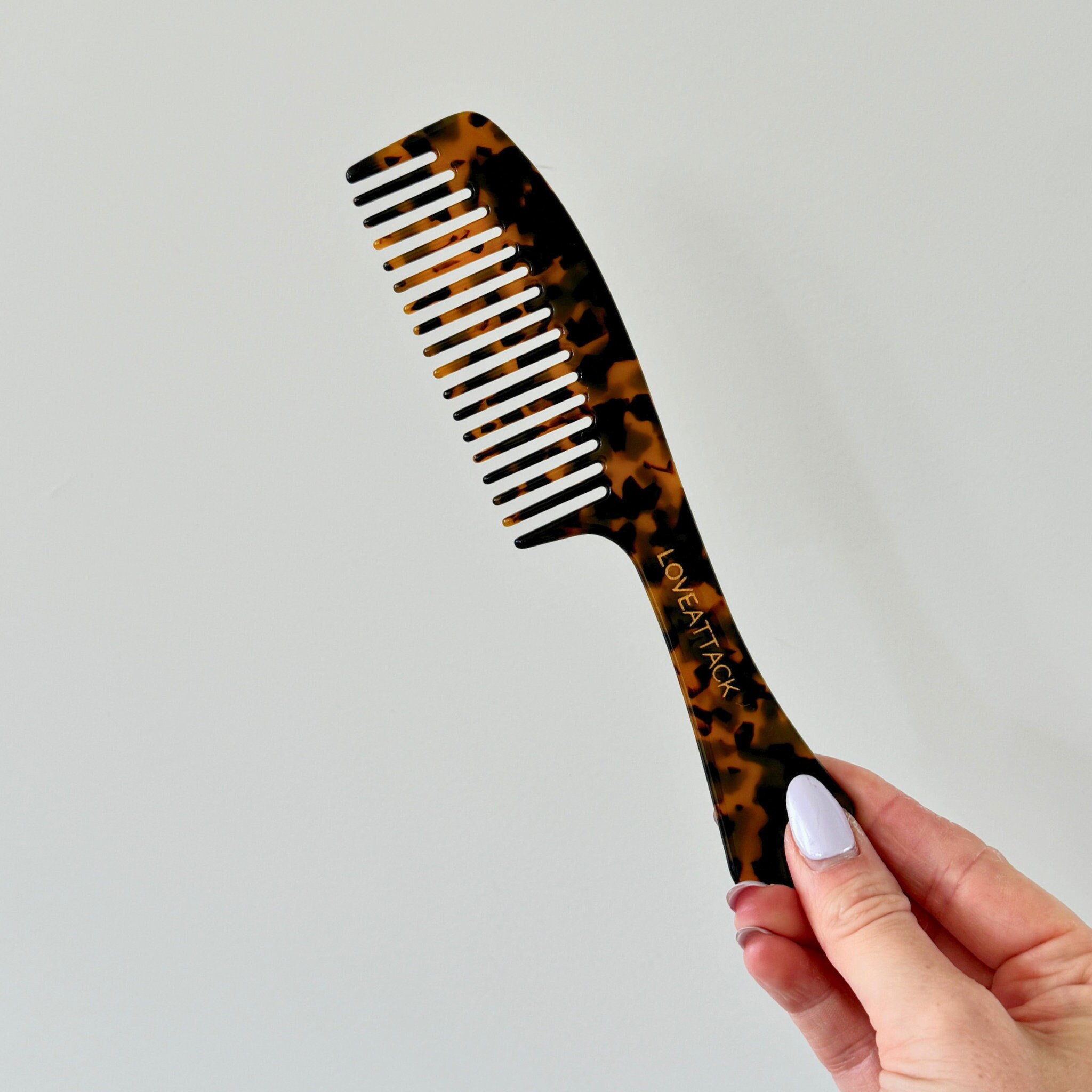 Tortoise Shell Wide Tooth Comb: Long Handle Cellulose Acetate Comb ...