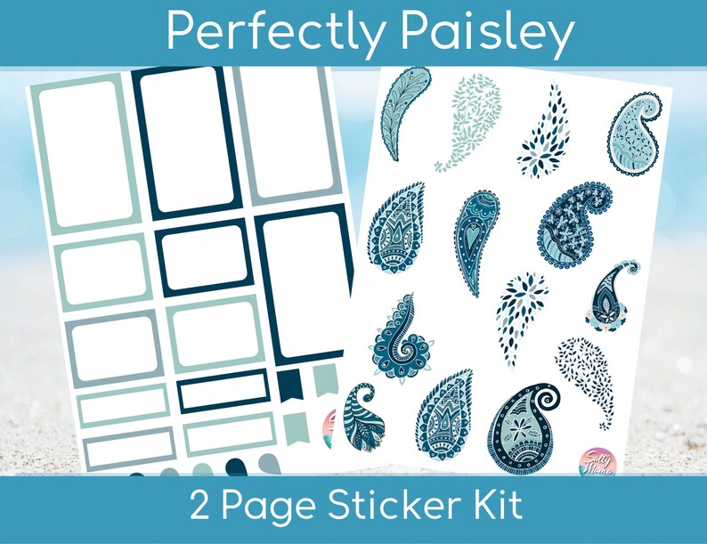 Craft Supplies & Tools Paisley in Snowflake dress Planner Stickers ...