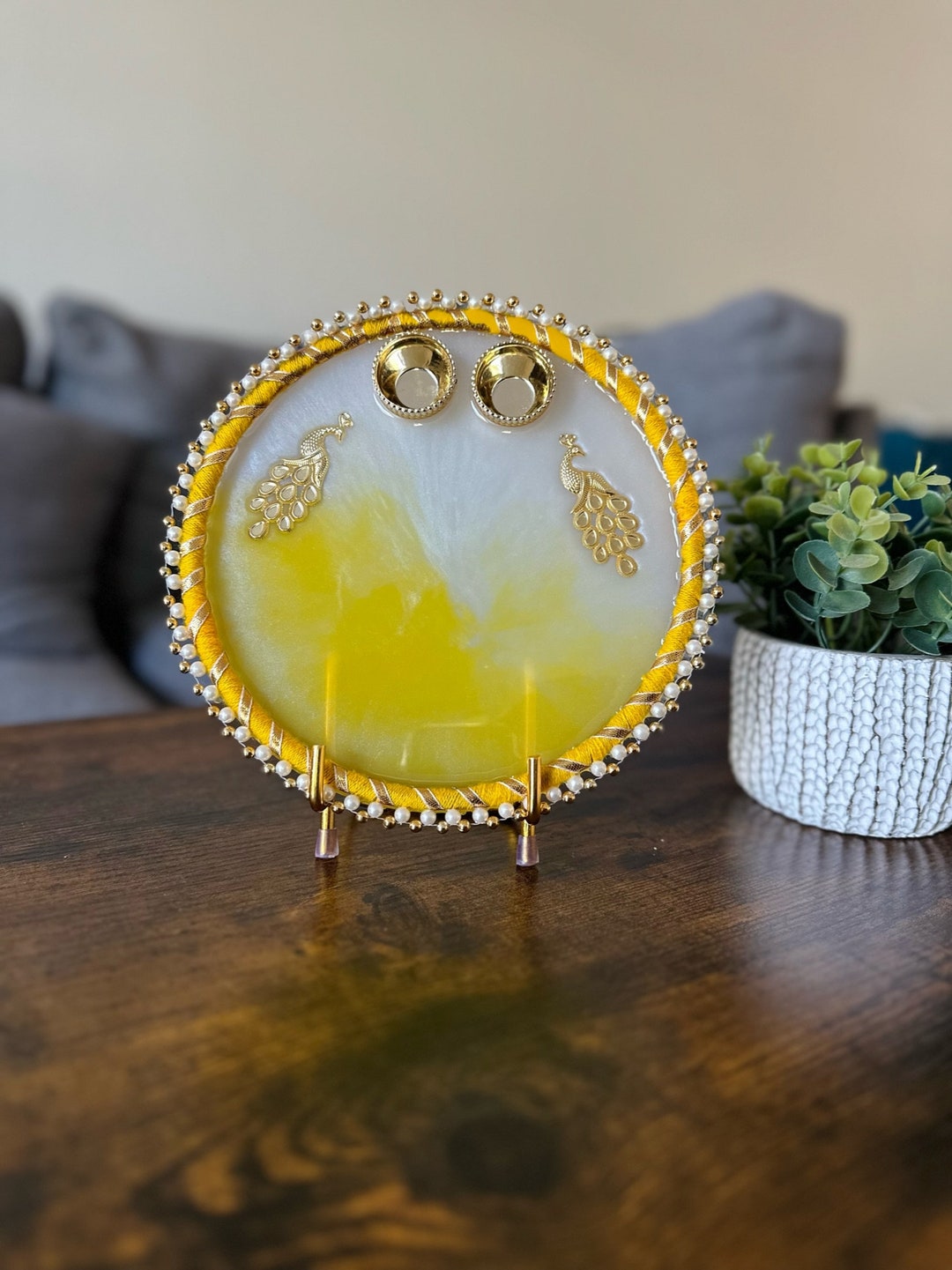 Resin Puja Thali Puja Tray Kumkum Haldi Plate Unique - Etsy