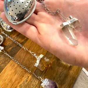 Crystal Tea Infuser Loose Leaf Tea Steeper Natural Raw Crystal Tea Ball ...