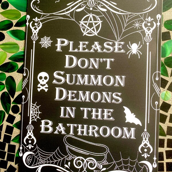 Bathroom Demons Sign - Etsy