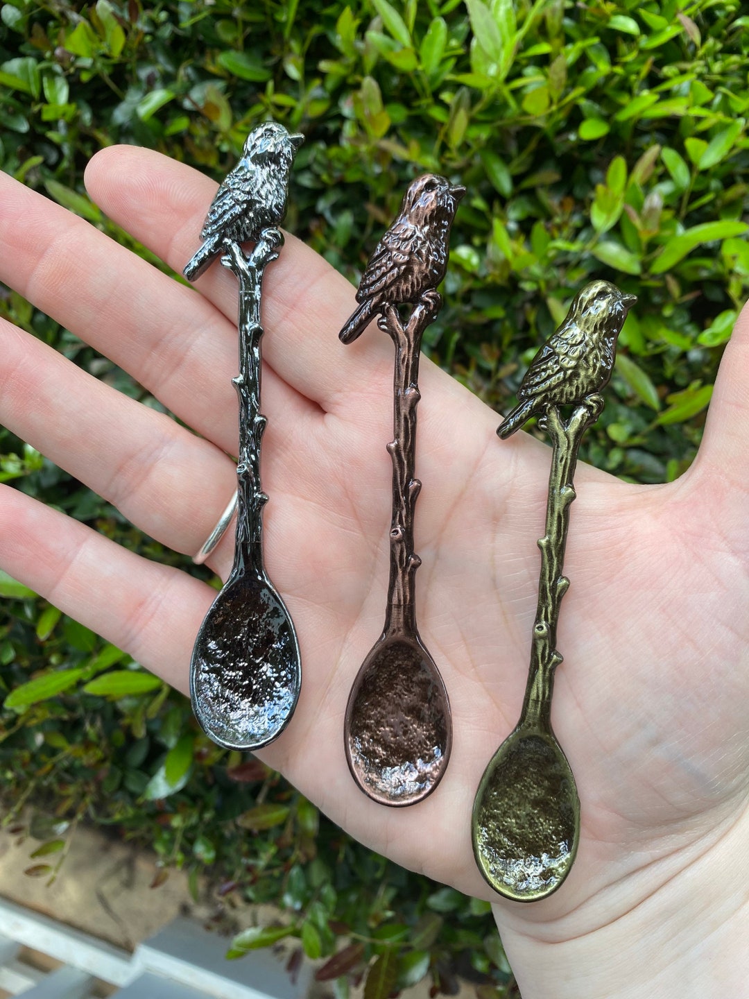 Vintage Style Bird Spoons Copper Aged Gold Dark Silver - Etsy