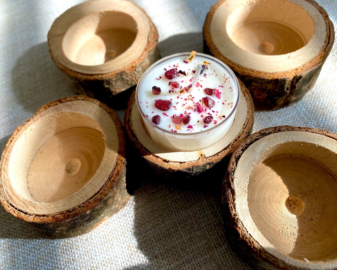 Natural Wood Tree Branch Tea Light Candle Holders 2-pack Free Gift Wrap ...