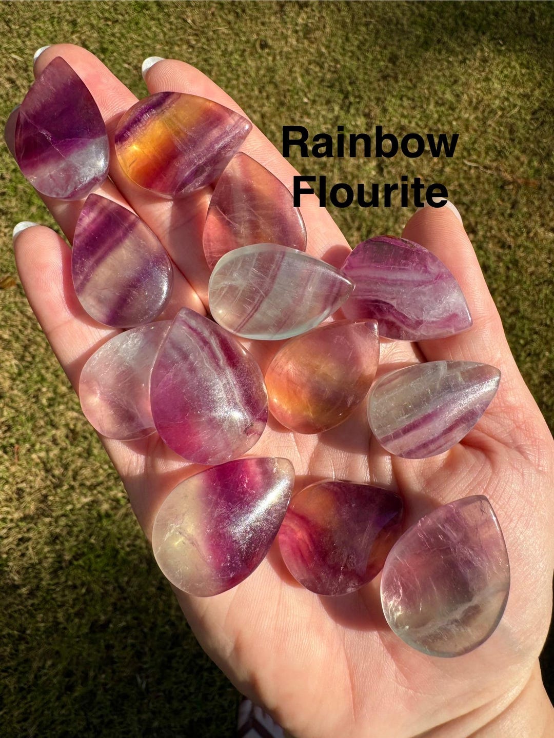 Rainbow Flourite Raindrops You Choose Green Yellow Random Purple ...