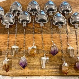 Crystal Tea Infuser Loose Leaf Tea Steeper Natural Raw Crystal Tea Ball ...