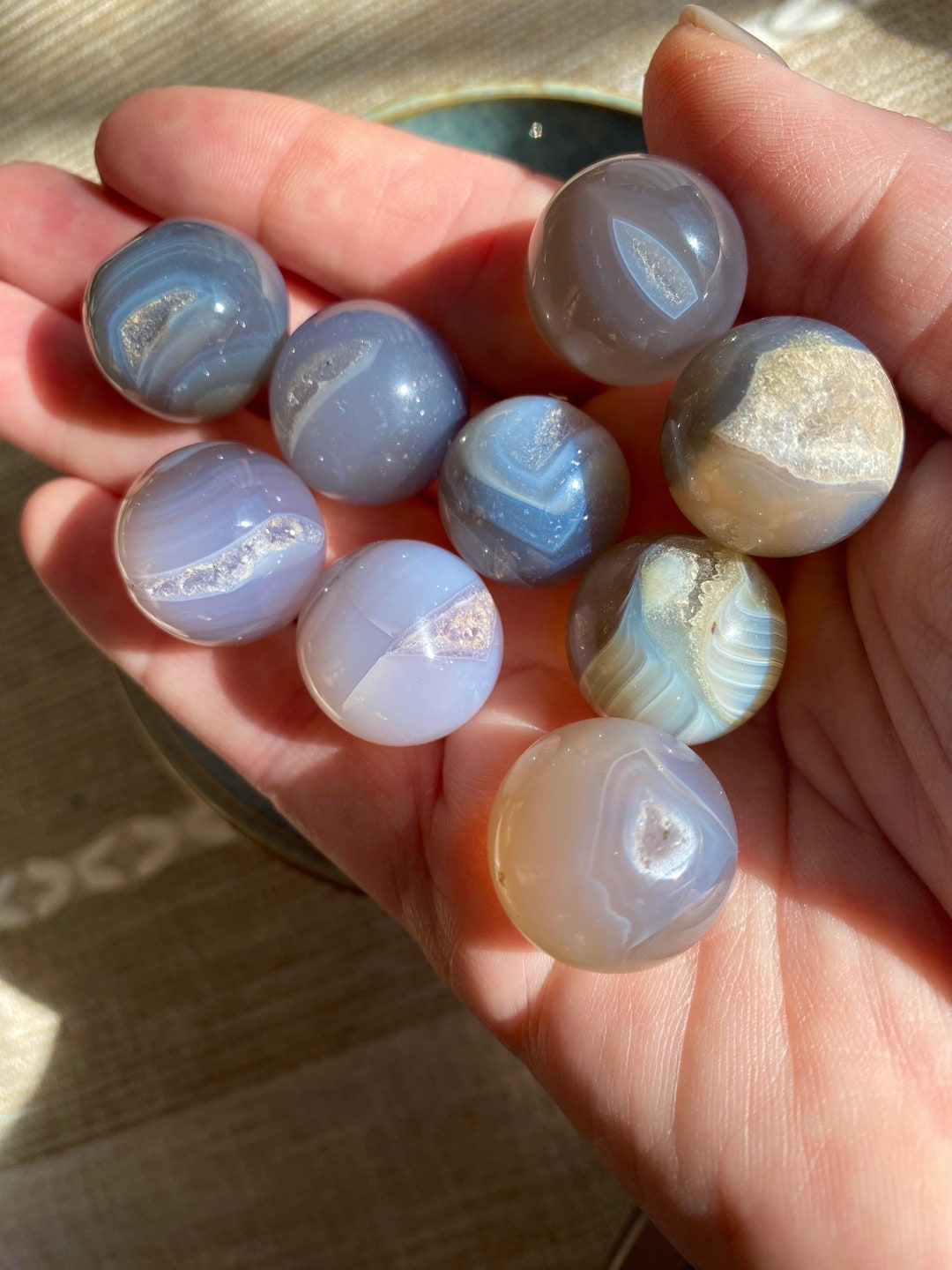 Natural Druzy Agate Spheres Orb .75 Round Free Gift Wrap Highly ...