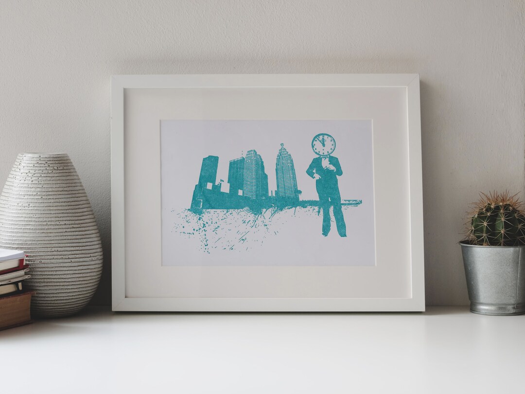 Riso Print / Gocco / Screenprint / Card / Abstract / Risograph /city ...