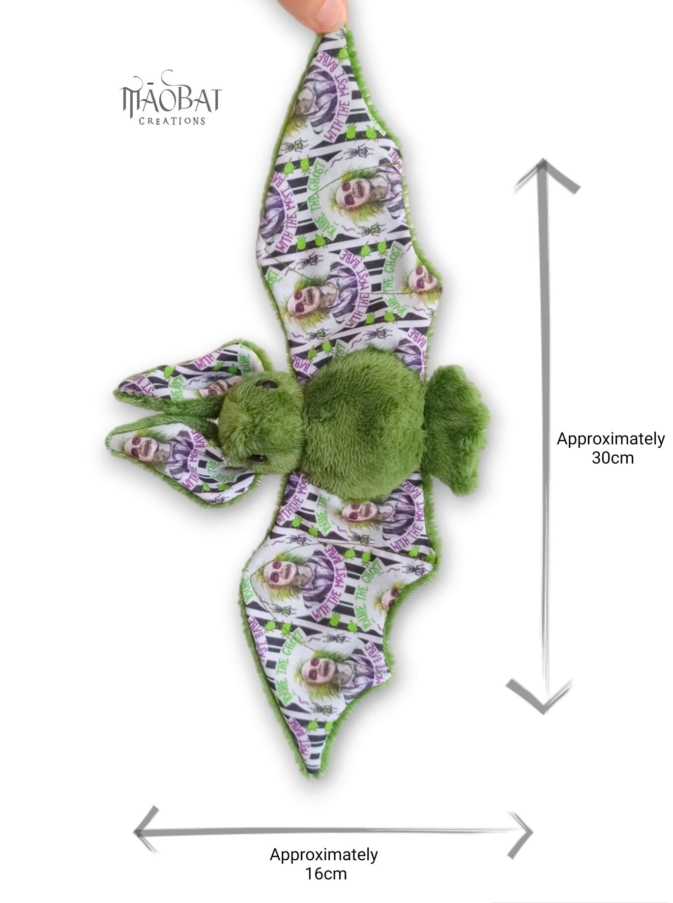 Bat Plush Beetlejuice Print Cute Bat Stuffed Animal - Etsy