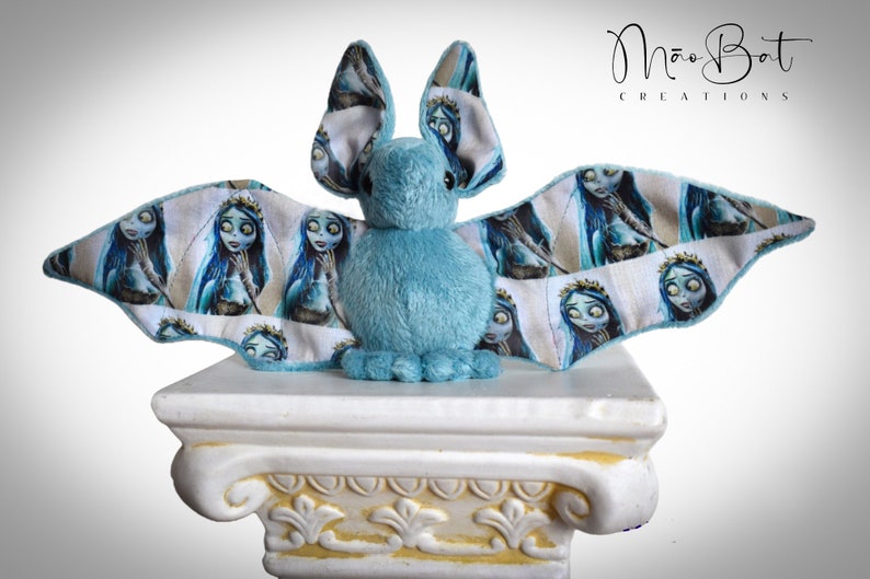 Bat Plush Corpse Bride Print Cute Bat Stuffed Animal - Etsy