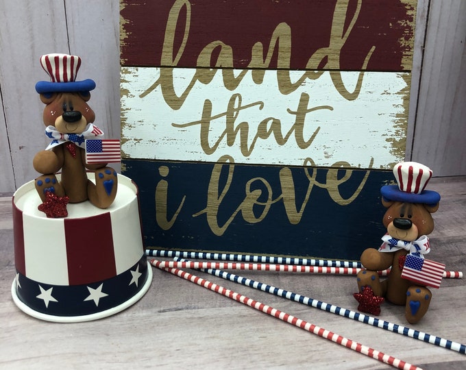 Uncle Sam Patriotic Clay Figure Patriotic Tiered Tray Decor - Etsy