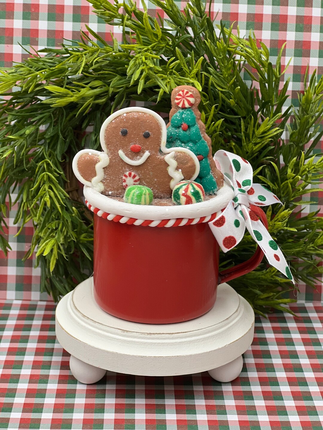 Faux Gingerbread Cocoa, Gingerbread Cup, Gingerbread Decor, Tiered Tray ...