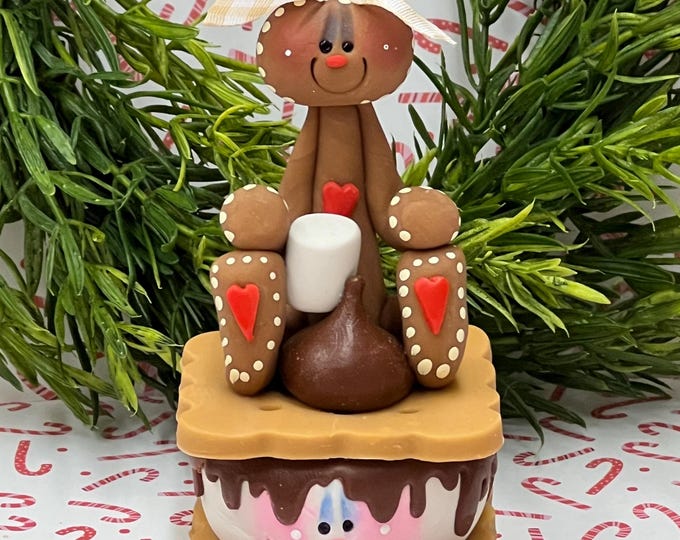 Clay Gingerbread, S’mores Decor, S’mores Gingerbread, Clay Figures ...