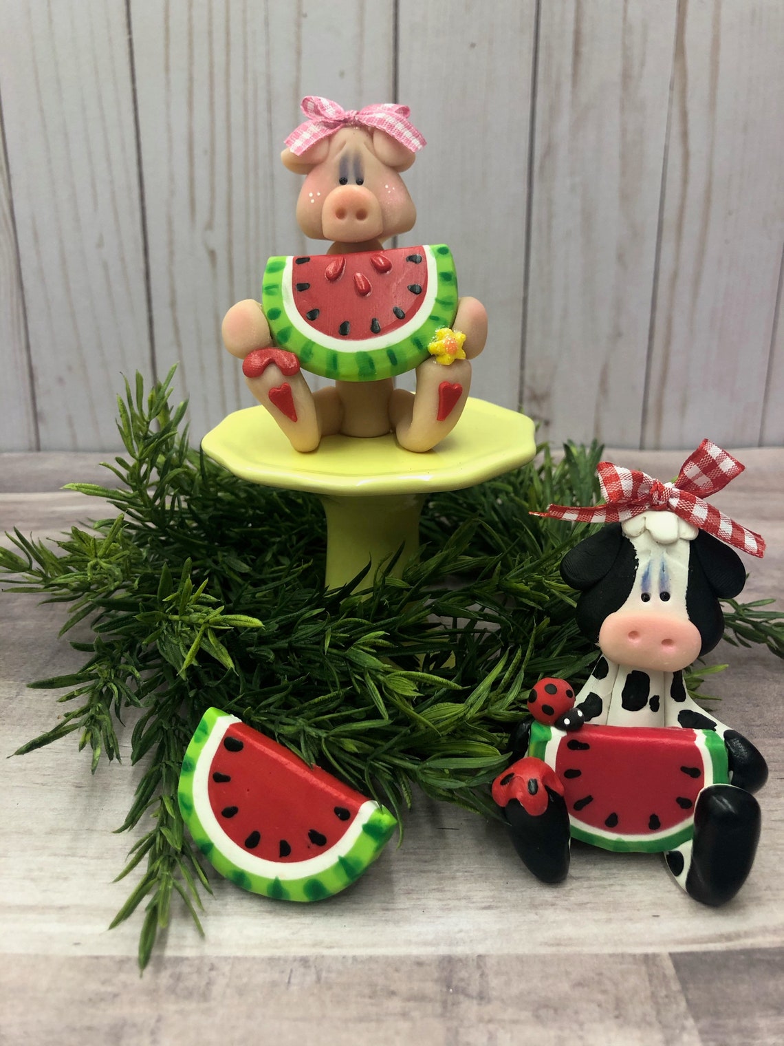 Watermelon Clay Figure Watermelon Decorations | Etsy