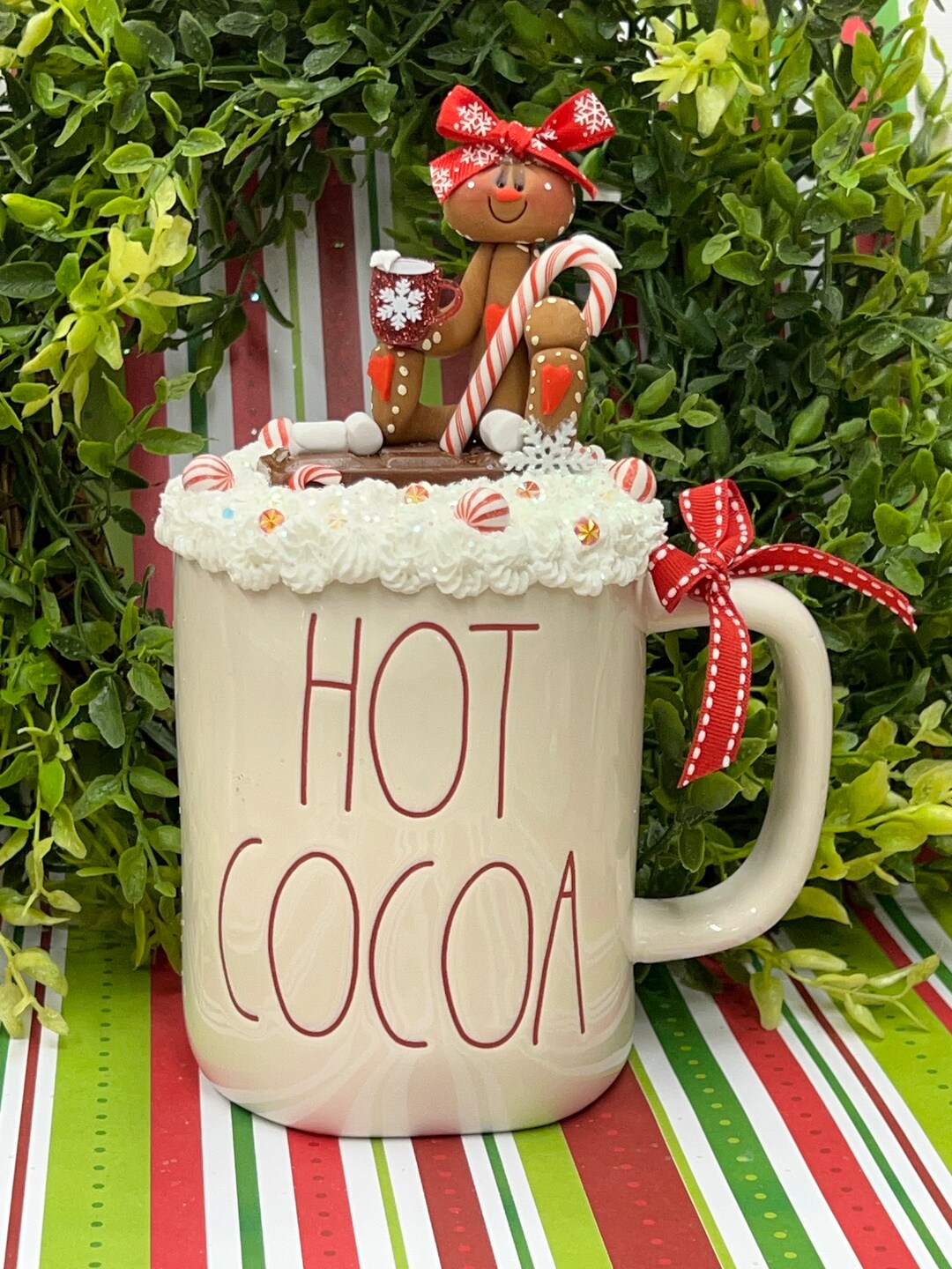 Clay Gingerbread Decor: Rae Dunn Hot Cocoa Mug Display - Etsy