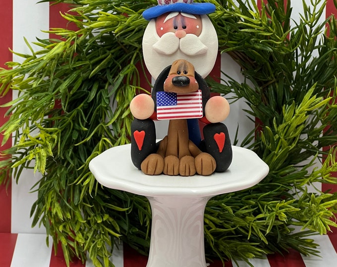 Patriotic Clay Figure, Uncle Sam, Tiered Tray Decor, Clay Figures, Rae ...