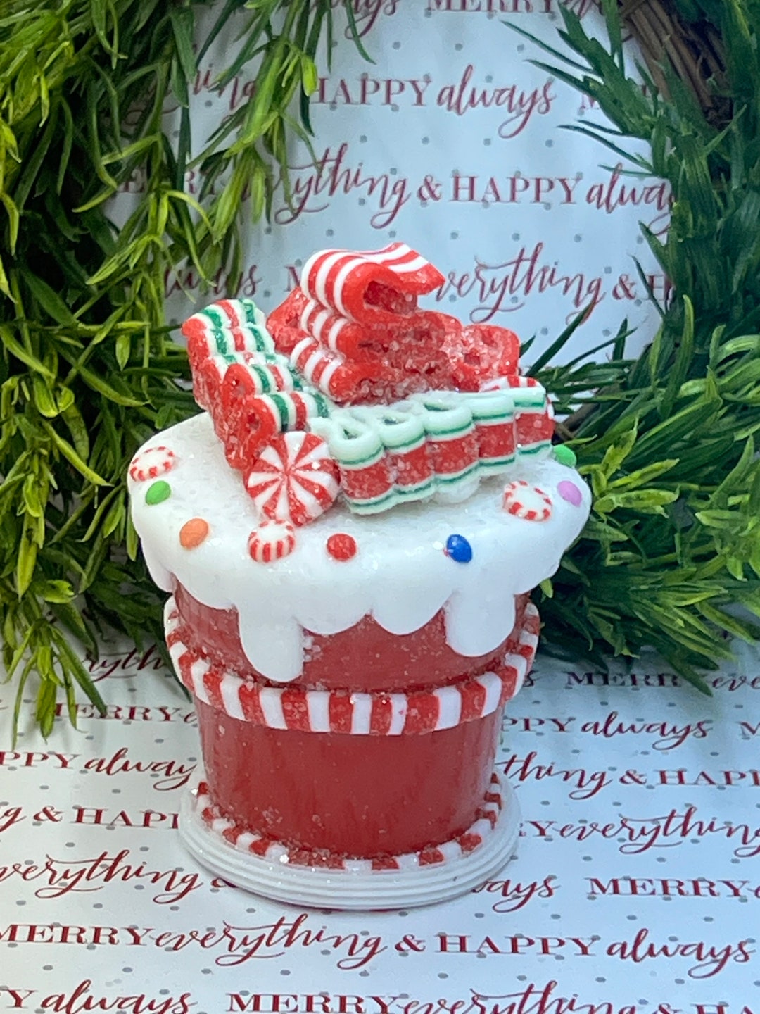 Faux Ribbon Candy, Fake Ribbon Candy Ornament, Tiered Tray Decor, Fake ...