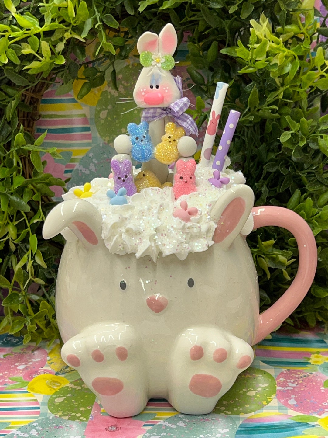 Easter Bunny Decor, Easter Decor, Easter Mug, Easter Table Decoration ...