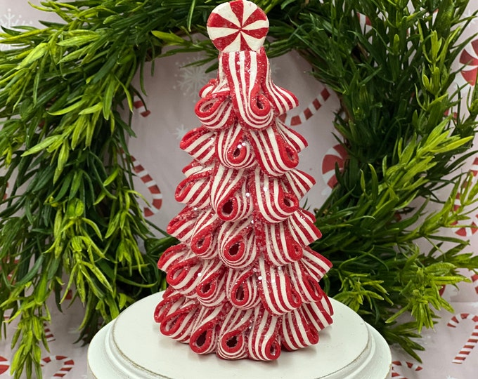 Clay Christmas Tree, Peppermint Swirls, Tiered Tray Decor - Etsy