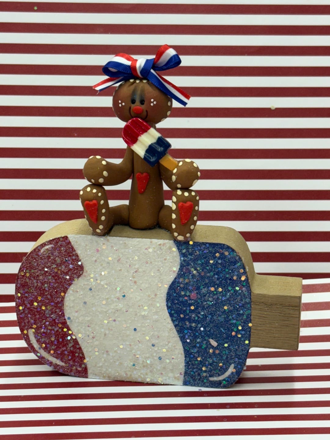 Clay Gingerbread on Popsicle: Patriotic Tiered Tray Decor - Etsy
