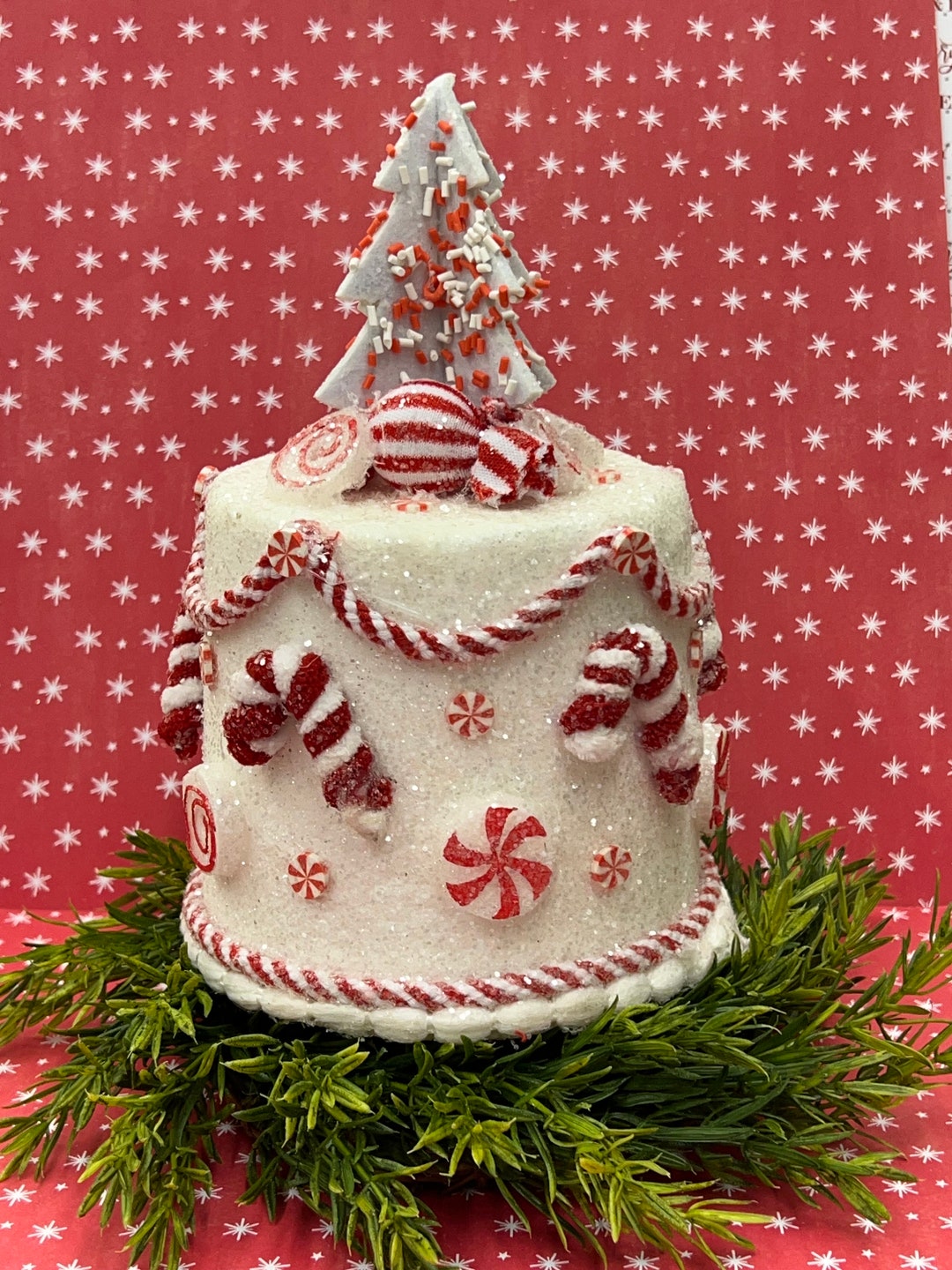 Christmas Cake, Christmas Decor, Faux Cake, Fake Cake, Rae Dunn ...
