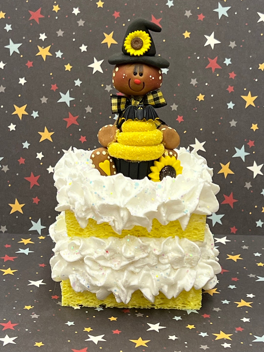Gingerbread Cake, Witch Clay Figure, Gingerbread Decor, Halloween Decor ...