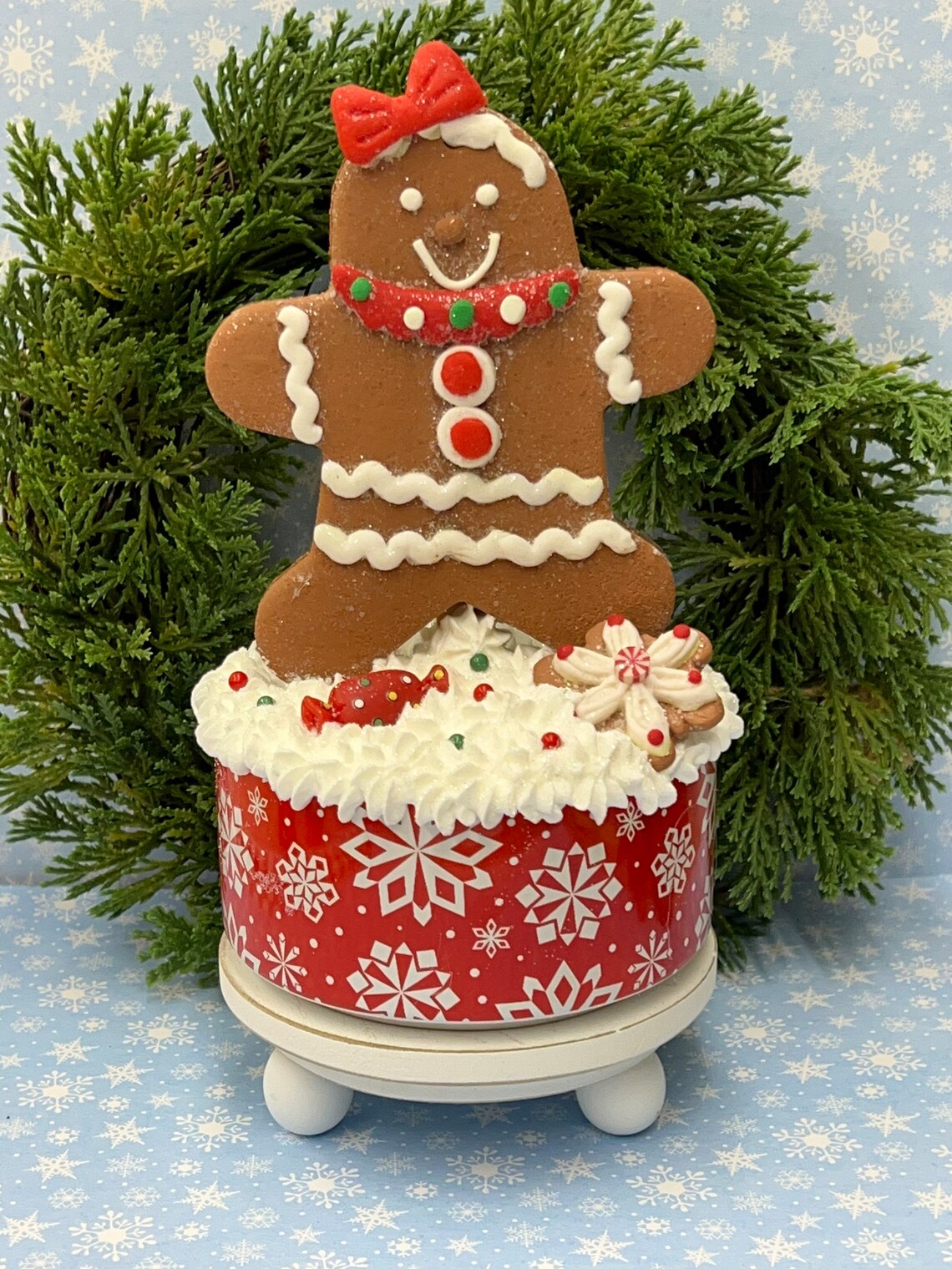 Gingerbread Centerpiece Gingerbread Decor Tiered Tray Decor - Etsy
