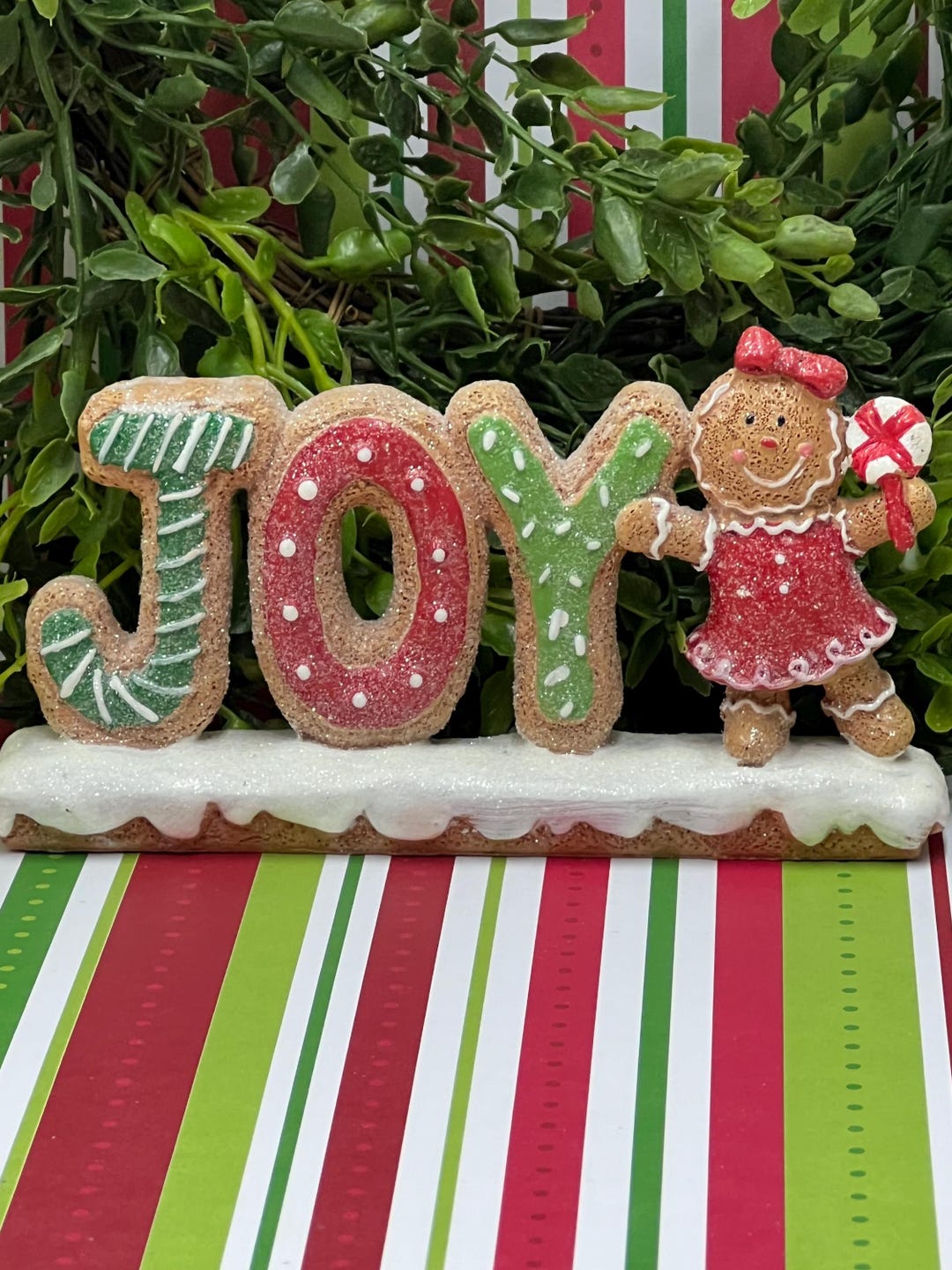 Joy Gingerbread, Gingerbread Decor, Tiered Tray Decor, Christmas Decor ...