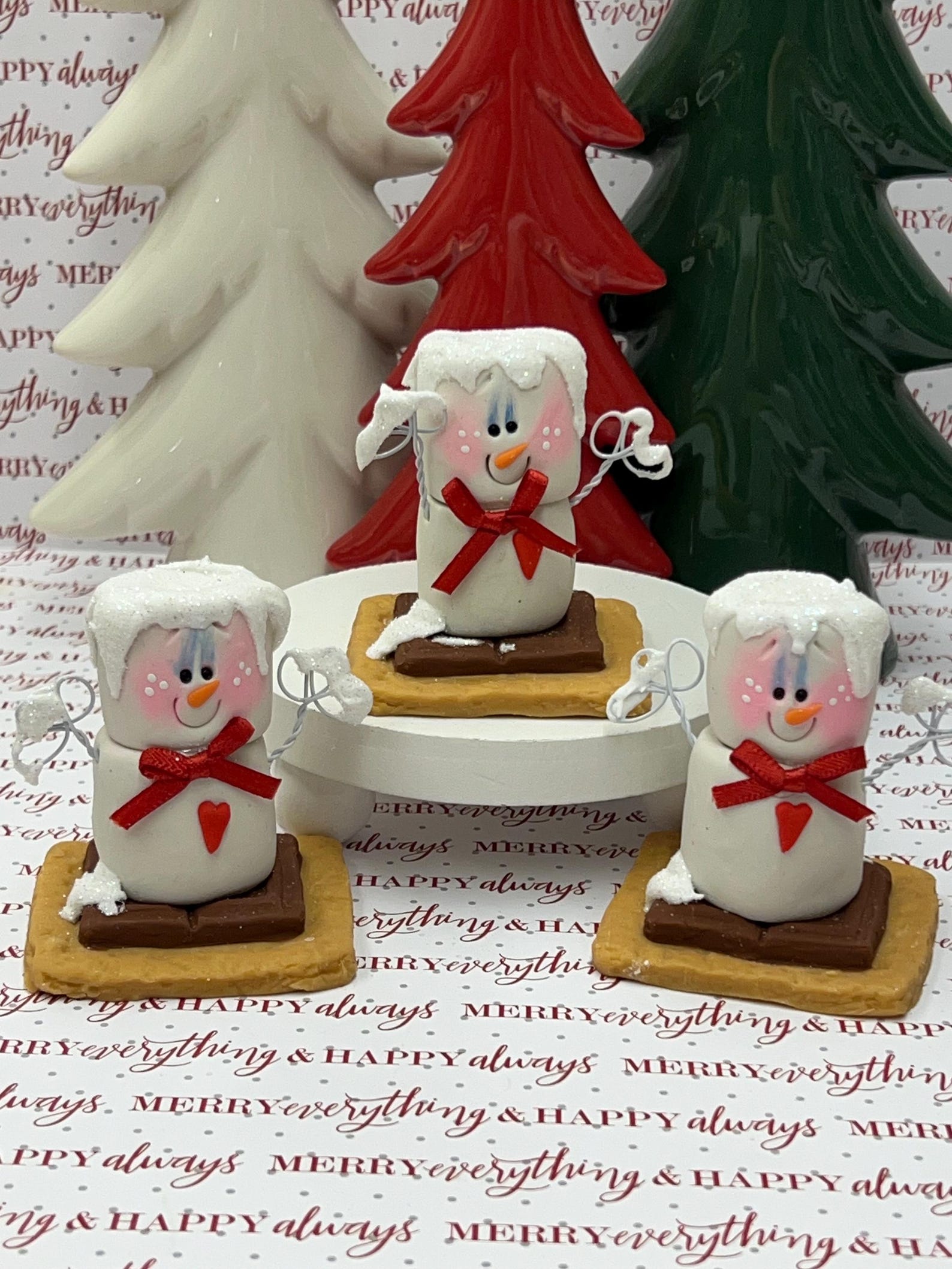 Clay S'mores Snowman: Christmas Tiered Tray Decor - Etsy