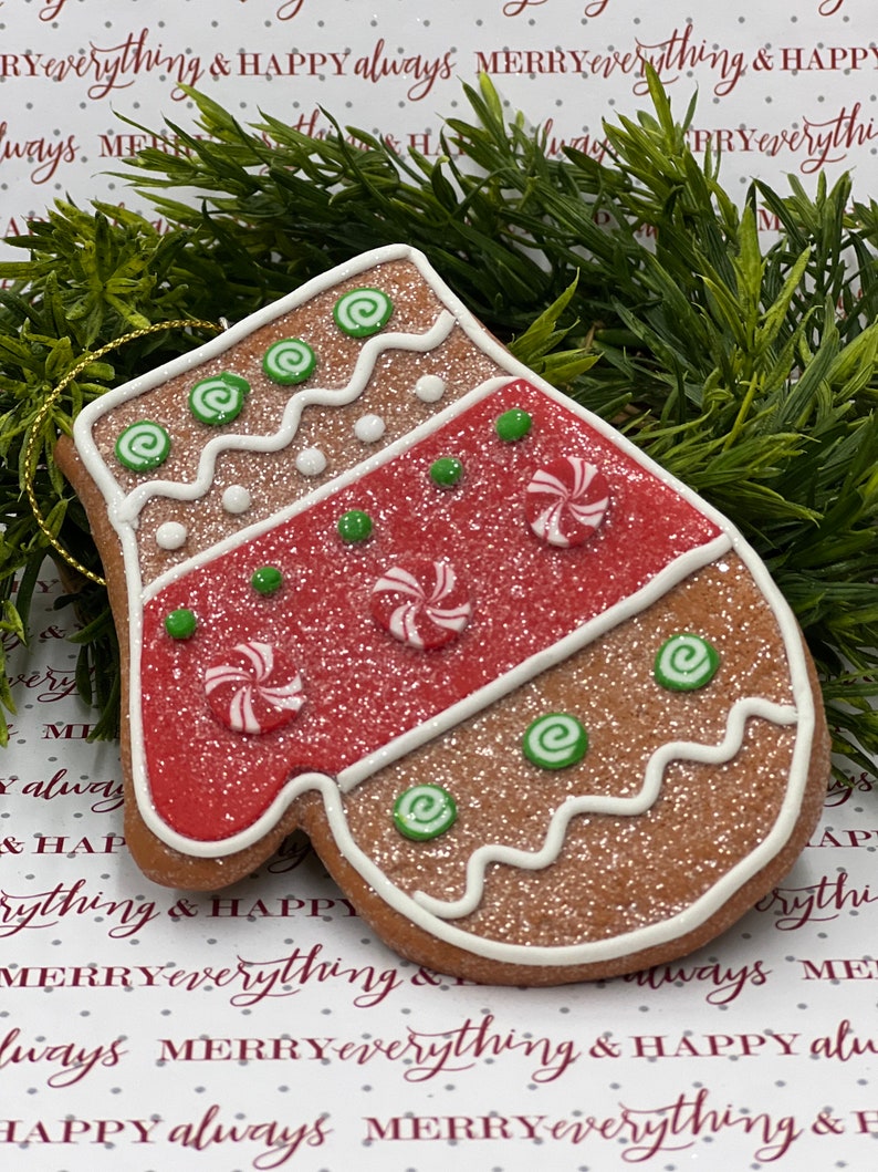 Clay Mitten Christmas Ornament: Faux Cookie Tiered Tray Decor - Etsy