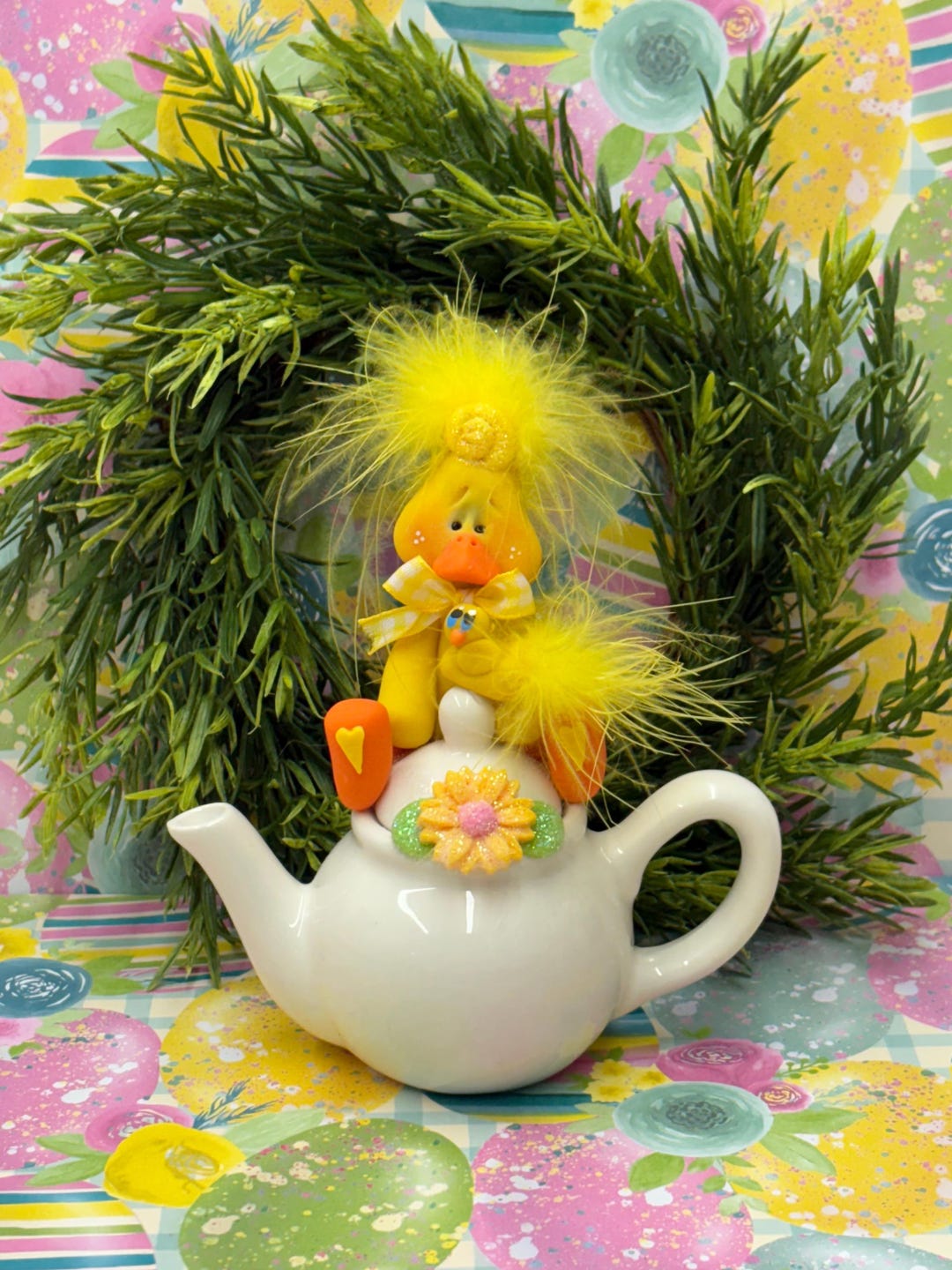 Easter Chick Decor, Fake Bake, Easter Decor, Easter Tea Pot, Easter ...