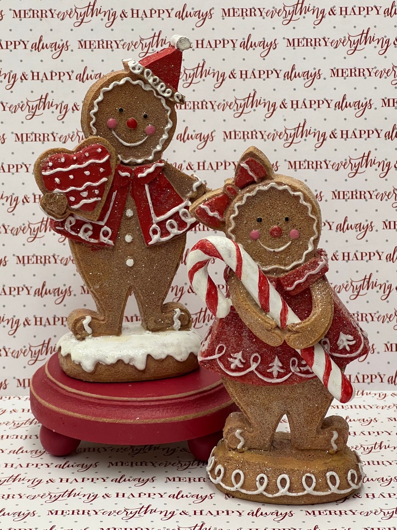 Gingerbread Boy or Girl Figurine: Christmas Tiered Tray Decor - Etsy
