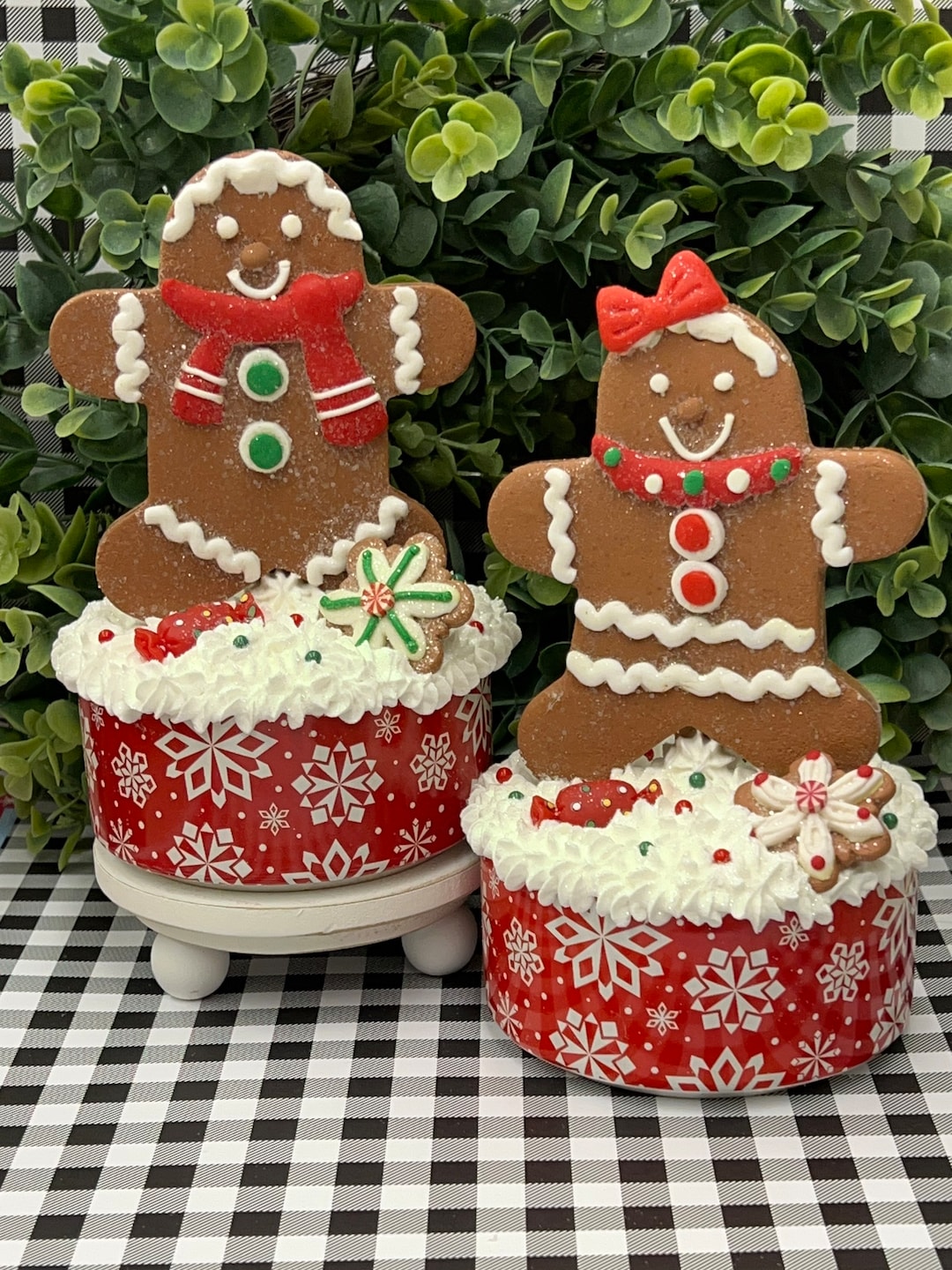 Gingerbread Centerpiece Gingerbread Decor Tiered Tray Decor - Etsy