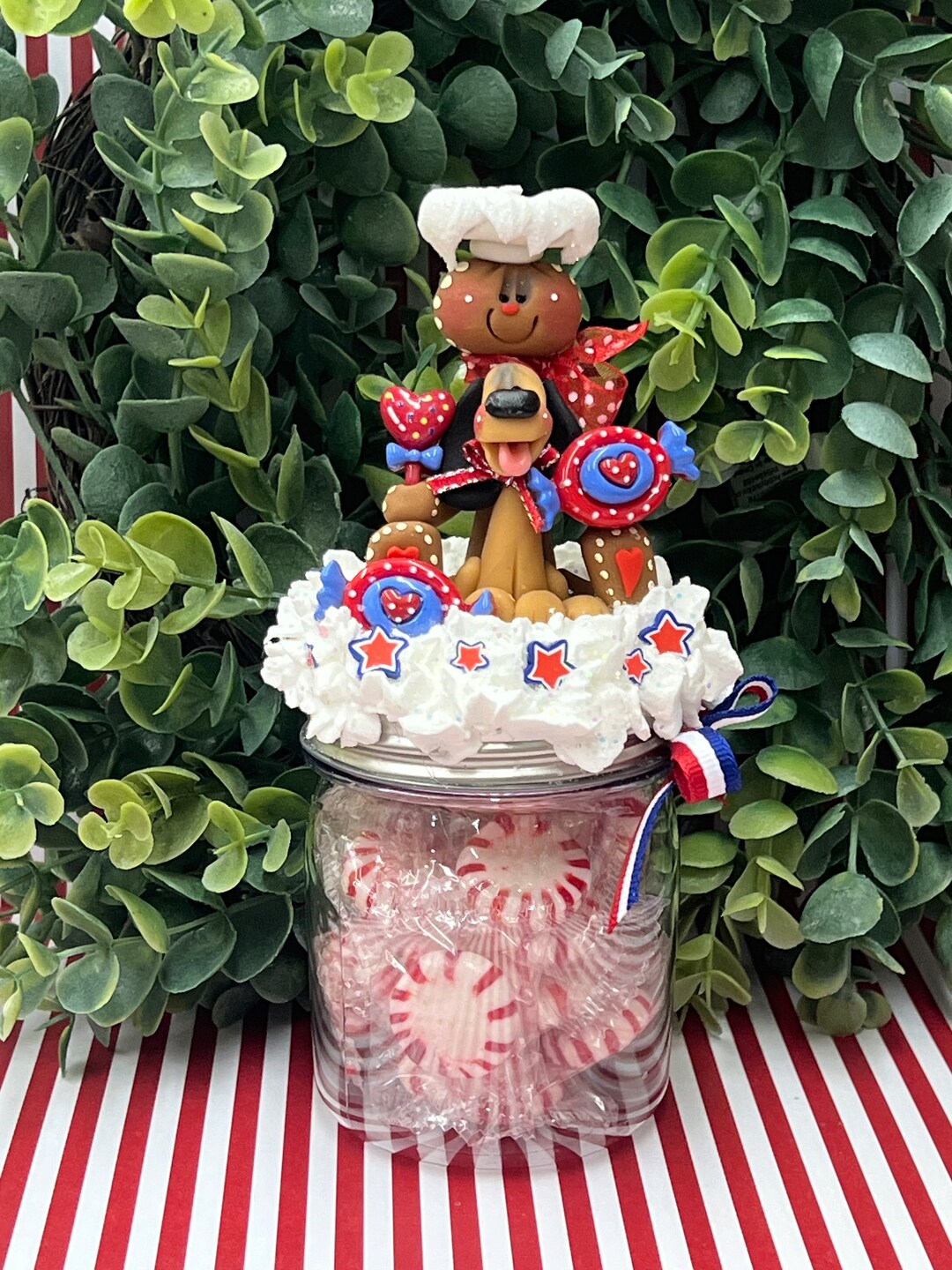 Patriotic Candy Jar: Gingerbread Chef, Dog Decor, Tiered Tray Display ...