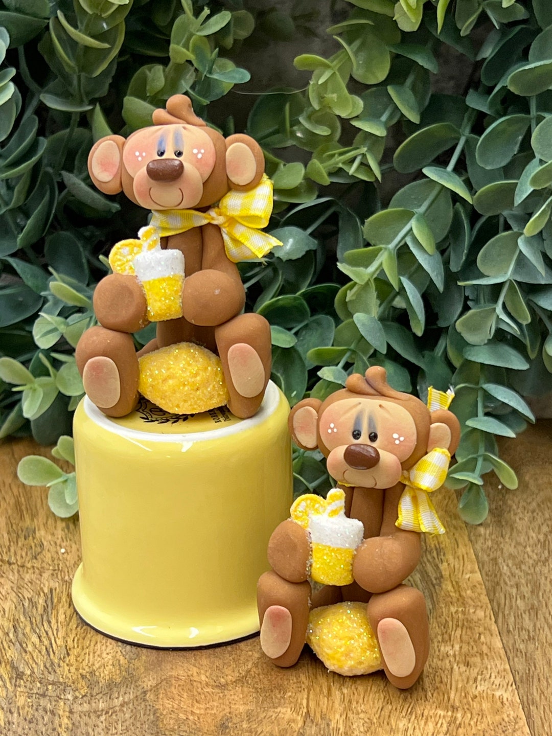 Monkey, Lemonade Decor, Clay Figure, Tiered Tray Decor, Photo Props ...