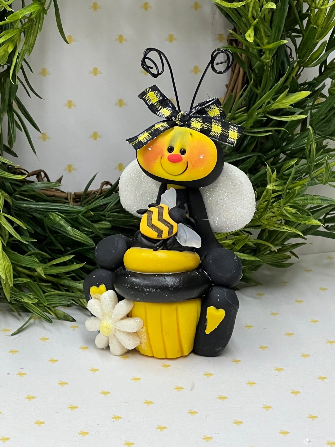 Clay Bee, Bee Decor, Tiered Tray Decor, Rae Dunn Displays, Clay Figures ...